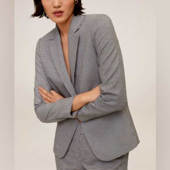 Mango | Jackets & Coats | Mango Black White Houndstooth Blazer And ...